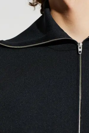 JIL SANDER Sweatshirt With Wide Turtleneck And Zip - Black