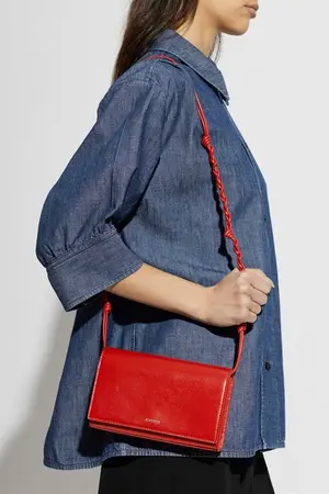 JIL SANDER Tangle Belt Wallet - Red