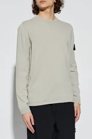 Stone Island Crew Neck Cotton Sweater - Grey