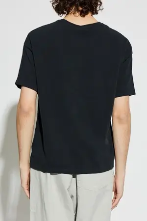 American Vintage T-shirt With Printed Logo - Black