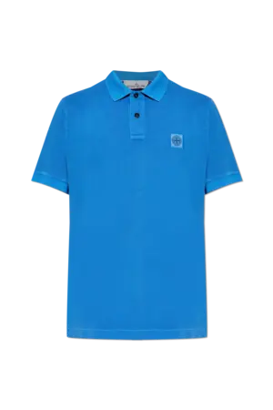 Stone Island Polo With Logo Patch - Blue
