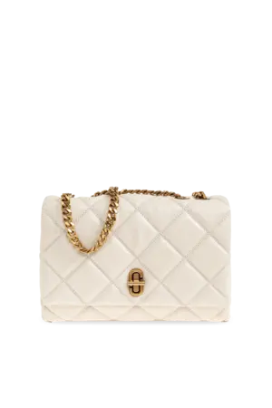 Marc Jacobs Leather Shoulder Bag With Logo - Cream