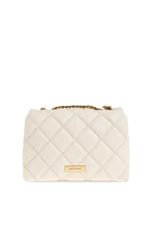 Marc Jacobs Leather Shoulder Bag With Logo - Cream