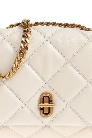 Marc Jacobs Leather Shoulder Bag With Logo - Cream