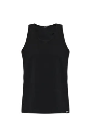 Dsquared2 Ribbed Sleeveless Lingerie Top - Black