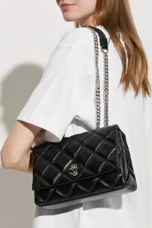 Marc Jacobs Leather Shoulder Bag With Logo - Black