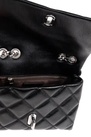 Marc Jacobs Leather Shoulder Bag With Logo - Black