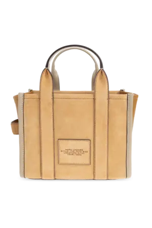 Marc Jacobs Suede Tote Bag With Logo - Brown
