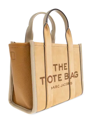 Marc Jacobs Suede Tote Bag With Logo - Brown