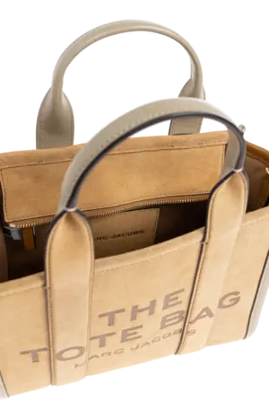 Marc Jacobs Suede Tote Bag With Logo - Brown