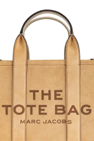 Marc Jacobs Suede Tote Bag With Logo - Brown