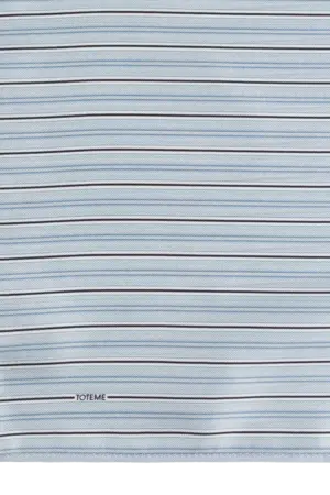TOTEME Striped Silk Scarf - Light Blue