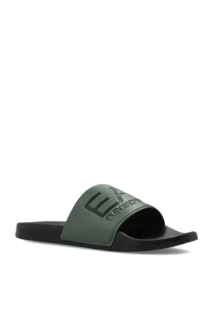 EA7 Rubber Slides With Logo - Green