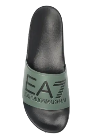 EA7 Rubber Slides With Logo - Green