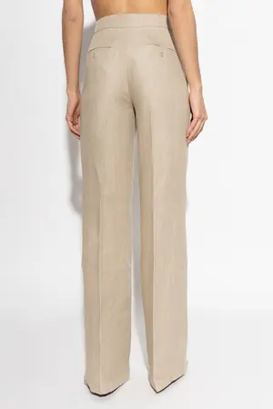 Max Mara Angus" Linen Trousers - Beige