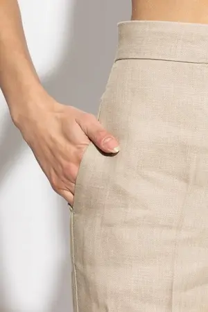 Max Mara Angus" Linen Trousers - Beige