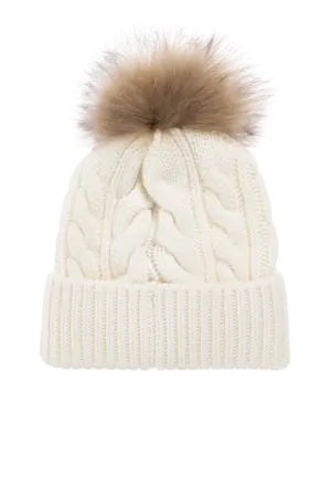 Moncler Cable Knit Beanie - Cream