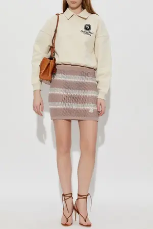 Amiri Mini Skirt With Logo - Pink