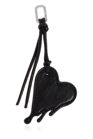 ALLSAINTS Leather Keychain ‘drip Heart - Black