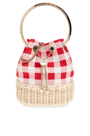 JIMMY CHOO Bon Bon” Handheld Bucket Bag - Red