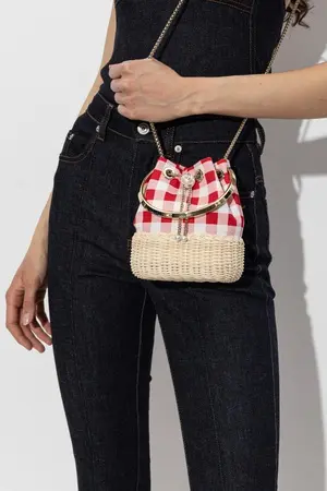 JIMMY CHOO Bon Bon” Handheld Bucket Bag - Red