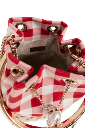 JIMMY CHOO Bon Bon” Handheld Bucket Bag - Red