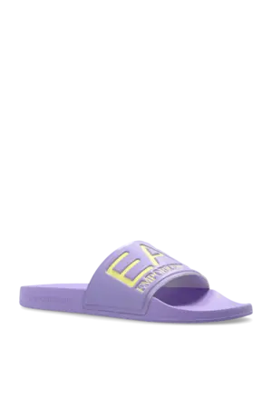 EA7 Logo Rubber Slides - Purple