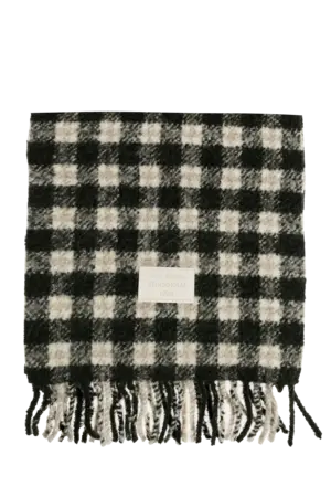 Acne Studios Scarf With A Check Pattern - Green
