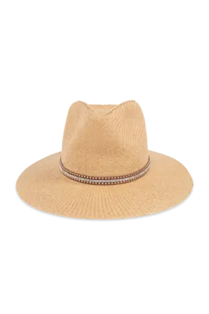 Melissa Odabash Hat With Shimmering Appliqués - Beige
