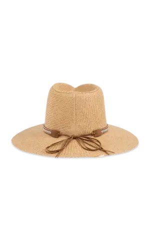 Melissa Odabash Hat With Shimmering Appliqués - Beige