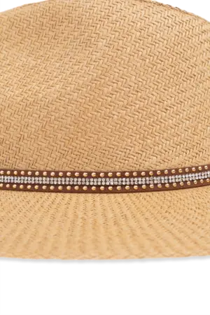 Melissa Odabash Hat With Shimmering Appliqués - Beige