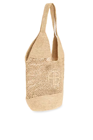 ANINE BING Leah Raffia Shoulder Bag
