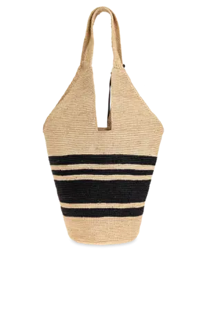ANINE BING Leah Raffia Shoulder Bag