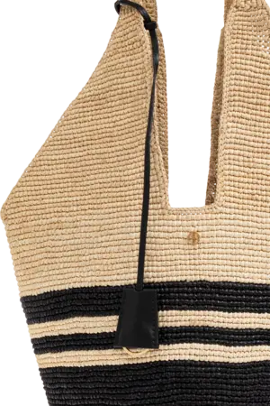 ANINE BING Leah Raffia Shoulder Bag