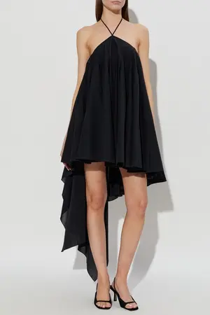 Jacquemus Pleated Asymmetrical Dress - Black