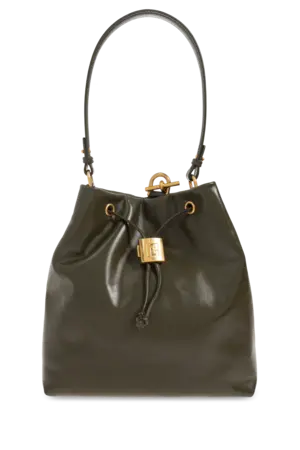 Balmain Leather Bucket Backpack - Green