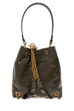 Balmain Leather Bucket Backpack - Green