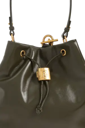 Balmain Leather Bucket Backpack - Green
