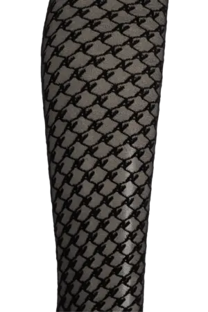 AVAVAV Logo Patterned Tights - Black