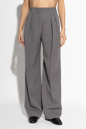 JIL SANDER Wool Wide Leg Trousers - Grey