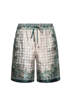 Amiri Silk Straight Leg Shorts - Green