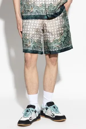 Amiri Silk Straight Leg Shorts - Green