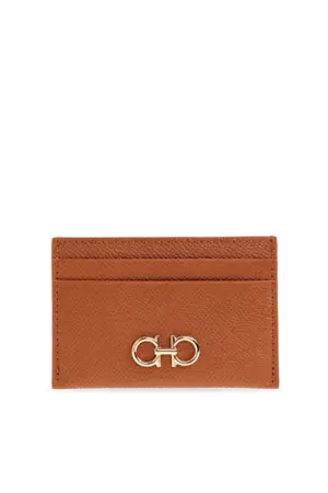 FERRAGAMO Leather Card Holder - Brown
