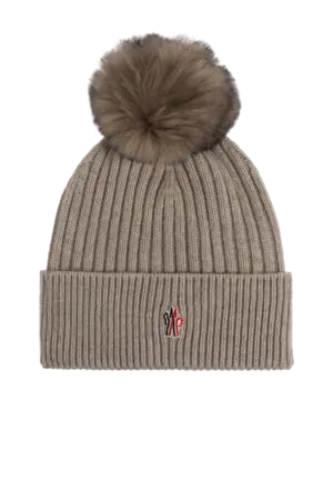 Moncler Cashmere Beanie With Pom-pom - Beige
