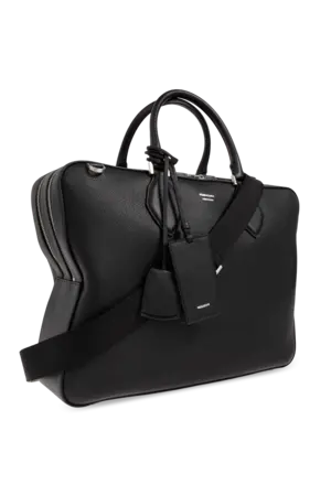FERRAGAMO Leather Document Bag - Black