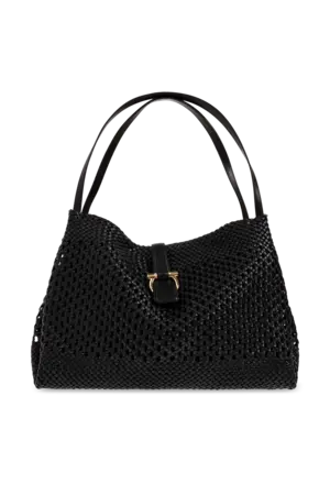 FERRAGAMO Leather Shopper Bag - Black