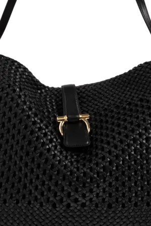 FERRAGAMO Leather Shopper Bag - Black