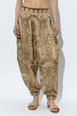 Zimmermann Loose-fit Silk Trousers - Green