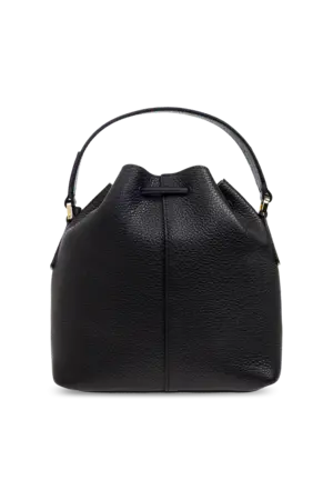FERRAGAMO Leather Bucket Shoulder Bag - Black