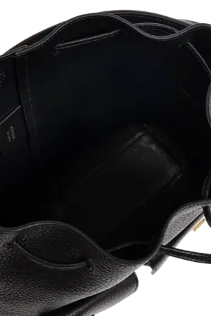 FERRAGAMO Leather Bucket Shoulder Bag - Black